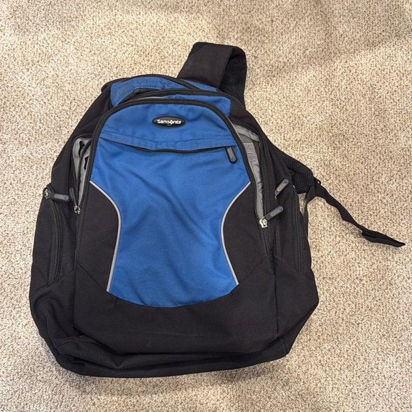 Samsonite | Bags | Samsonite Black And Blue Backpack | Poshmark